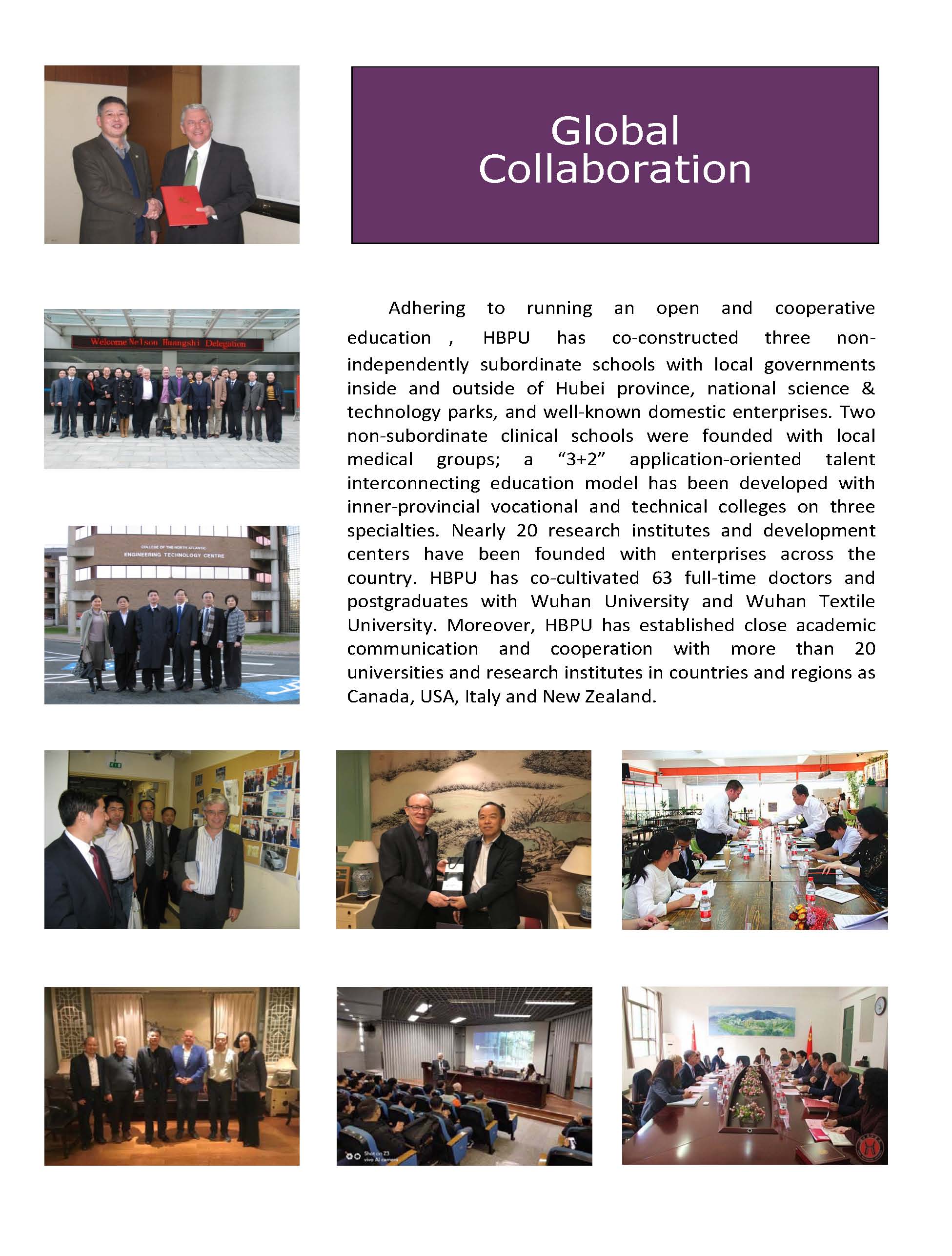 Global Collaboration &. Current Collaboration Programs-Hubei ...